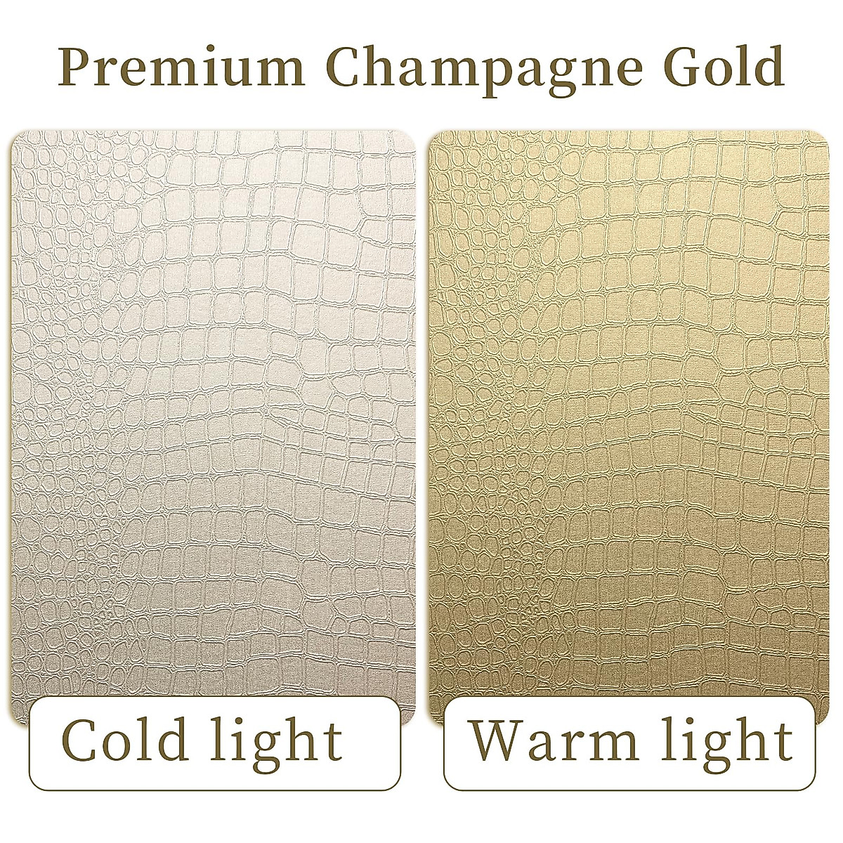 Zeeko Gold Textured Wallpaper Champagne Glod Wallpaper 17.7'' x 236'' Neutral Wallpaper Waterproof Modern Wallpaper Luxury Art Deco Mural Non-Adhesive Wallpaper