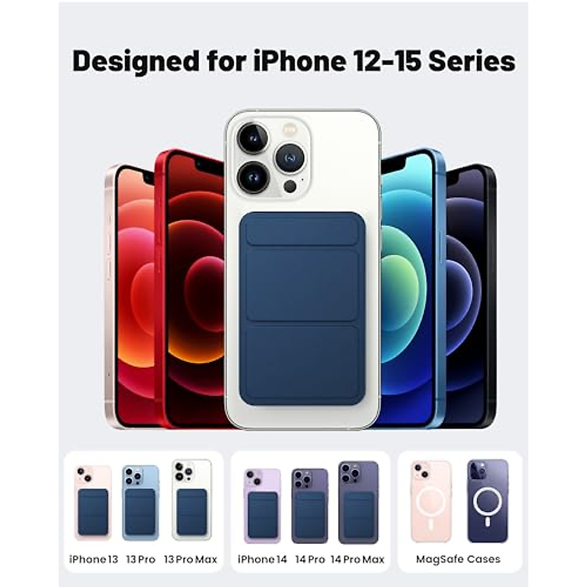 Yiisonger Magnetic Wireless Portable Charger, Foldable 10000mAh Battery Pack with USB-C Cable LED Display, Magnetic Power Bank 22.5W PD Fast Charging for iPhone 15/14/13/Pro/Mini/Pro Max (Blue)