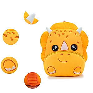 NICE CHOICE Cute Toddler Backpack Toddler Bag Plush Animal Cartoon Mini Travel Bag for Baby Girl Boy 2-6 Years(Dinosaur)