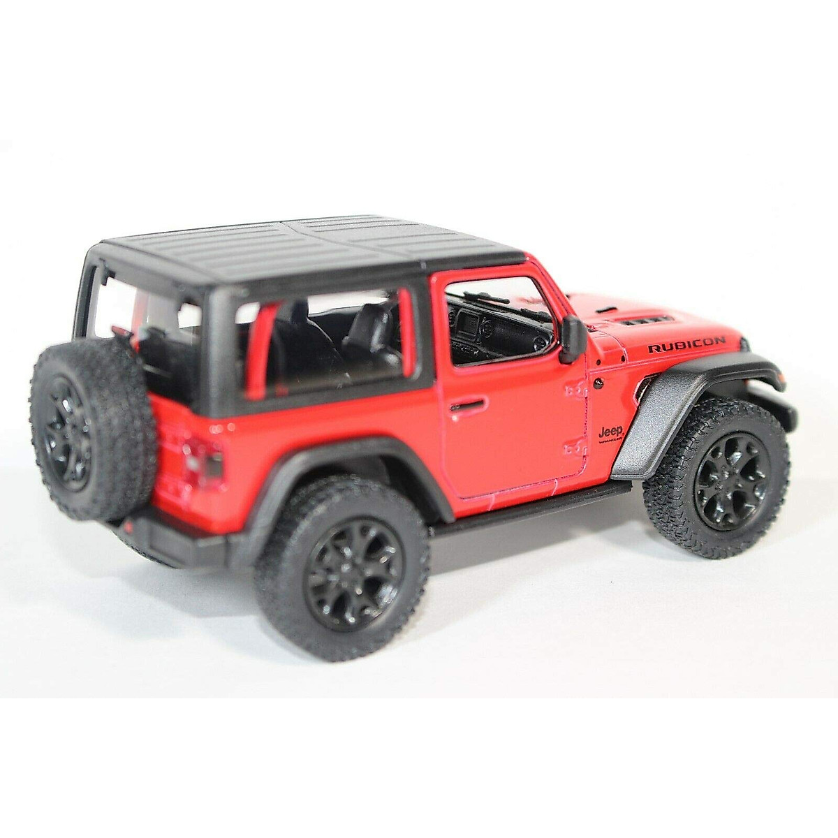 KiNSMART 2018 Jeep Wrangler Rudicon Hard Top Red 5" 1:34 Scale Die Cast Metal Model Toy w/ Pullback Action