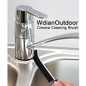 Wdianoutdoor Crevice Cleaning Brush, Heavy-Duty Bristle Brushes for Compact Space Cleaning, Slim Gap Scrubbing Tool, Perfect for Kitchen Surfaces, Window Tracks, Bathroom Tiles & Faucets (BK 3 Pcs)