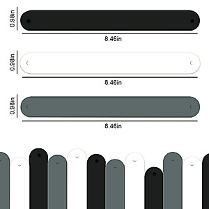 ZUYYON 9 Pcs Black Grey White Silicone Flip Wraps Silicone Covered Metal Strips Gift Wrap Roll Holder Wrapping Paper Poster Holder Stabilizer Slap Bands for Storage Organization