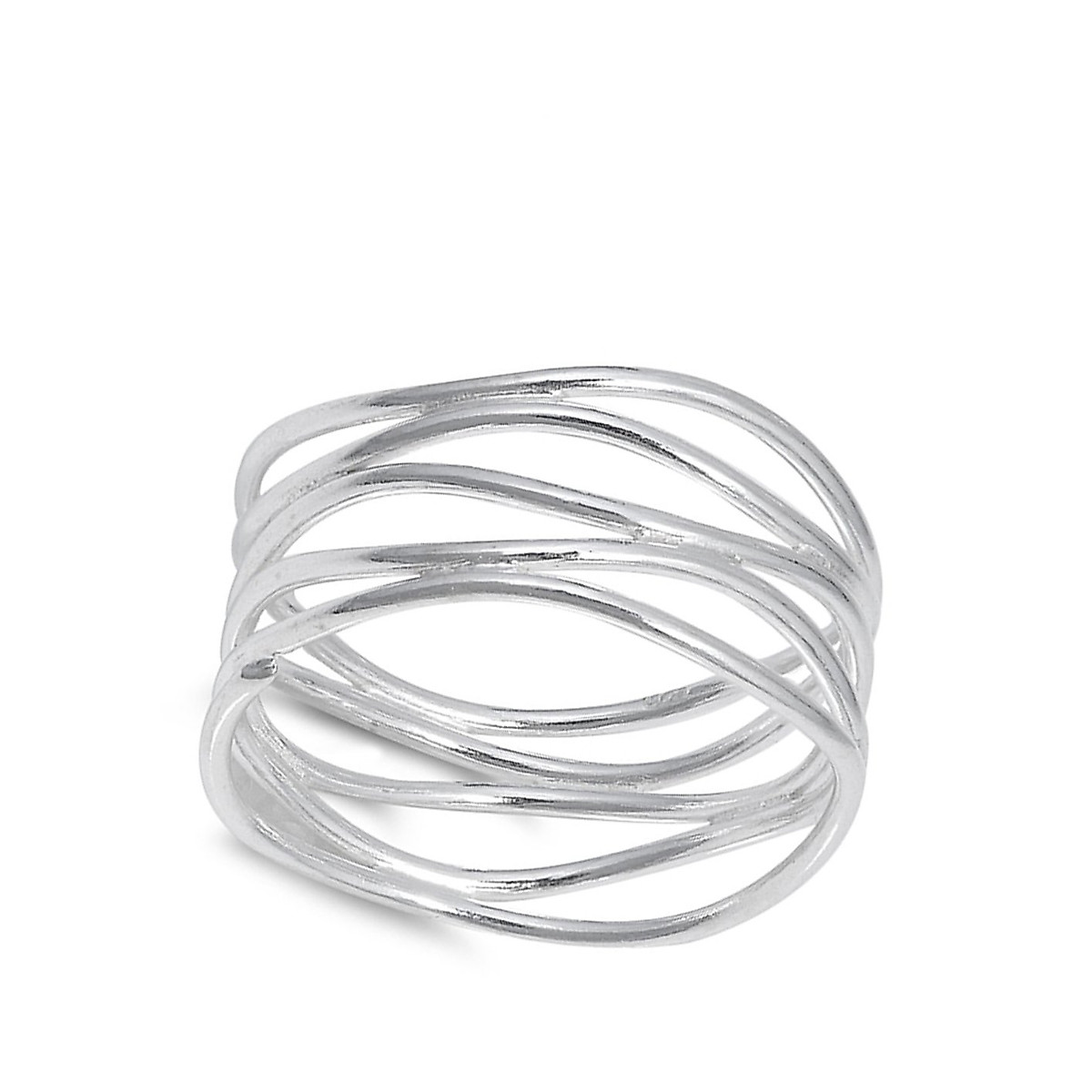 Wide Bar Fashion Knot Promise Ring New .925 Sterling Silver Thin Band Size 8