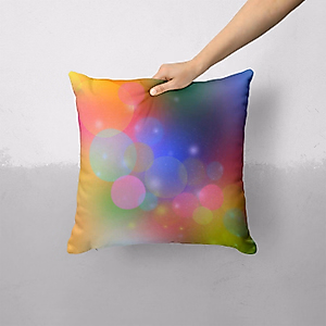 iiRov Unfocused Color Rainbow Bubbles - Custom Decorative Home Decor Indoor or Outdoor Throw Pillow Cover for Sofa, Bed or Couch Cushion (Pillow CASE Cover ONLY)