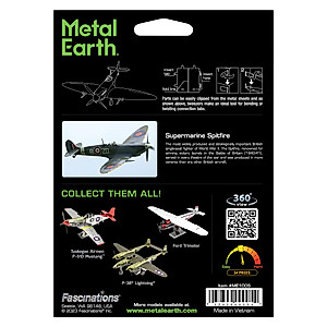 Metal Earth Supermarine Spitfire Color 3D Metal Model Kit Fascinations