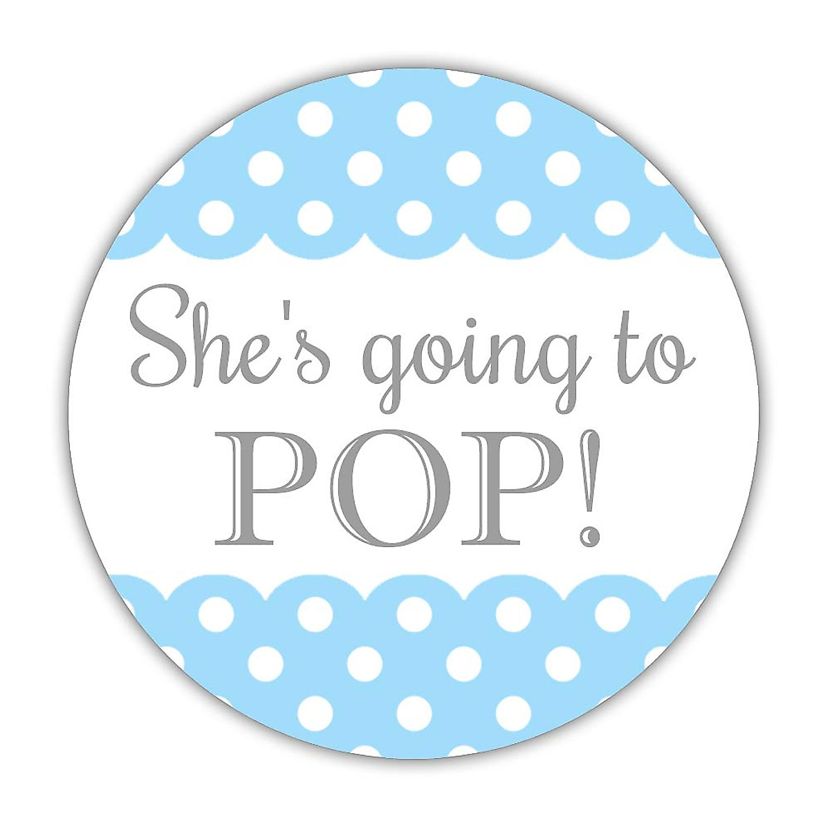 40 Ready to pop Stickers Blue, 2 inches - Going to pop Labels - Baby Shower Popcorn Favors (Sky Blue)