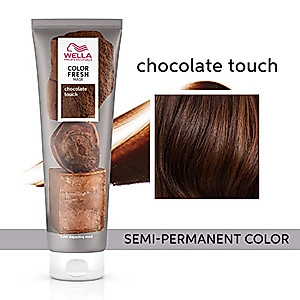 Wella Professionals Color Fresh Mask, Chocolate Touch, Natural Shades, Damage Free, Color-Depositing Hair Mask With Avocado Oil, Silicone Free, 5 oz.