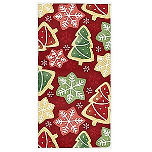 Gingerbread Christmas Tree Hand Towels Winter Snowflakes Bath Towel Soft Bathroom Guest Face Towel Kitchen Tea Towels Dish Washcloths Housewarming Gifts 16 X 30 in