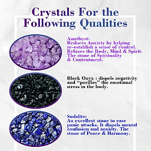 Yhluck Anxiety Stress Relief Crystals Bracelet Quartz Crystal Bracelet Black Onyx Amethyst Sodalite Calming Crystal Natural Gemstones Chakra Bracelet Yoga Reiki Gift