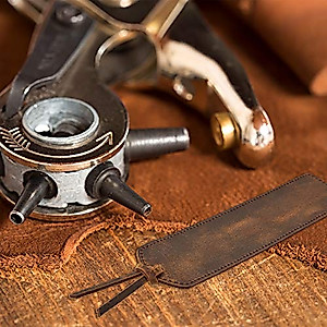 Leather Bookmark, Classic Stitched Bookmark, Leather Page Markers for Men Women Kids Halloween Christmas Bookworms Writers Relatives and Friends (2 Pieces)