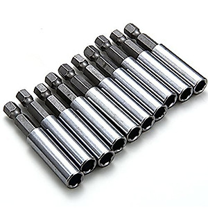 Rocaris 10 Pack Magnetic Extension Socket Drill Bit Holder 1/4" Hex Power Tools