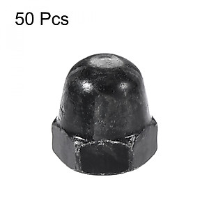 uxcell Acorn Hex Cap Nuts - 50Pcs M4 Dome Nuts Carbide Steel Hexagon Decorative Cap Nut for Screws Bolts Black