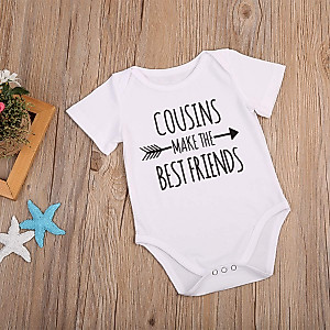 Newborn Baby Boys Girls Bodysuit I'm Going to Be A Big Cousin/Brother Bodysuit Romper/Tee Shirt (Cousins Make The Best Friends, 0-3M)