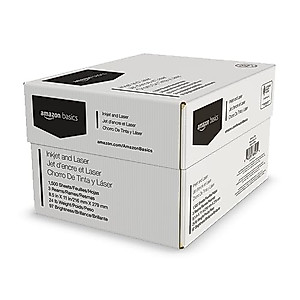 Amazon Basics Multipurpose Copy Printer Paper, 8.5-x-11-inch, 24lb, 1500 Sheets (3 Packs of 500), 97 Bright, White