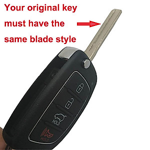 Flip Folding Key Fob Cover Case Shell Fit for Hyundai Santa Fe Sonata Remote Car Key Fob Shell Case with Key Chain