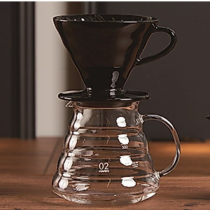 HARIO KDC-02-B V60 Transparent Coffee Dripper 02, Kasuya Model, Black