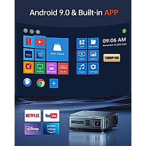 QIAOLET Mini Projector,DLP Portable Projector,HD 150 ANSI Lumens Projector with Wifi and Bluetooth,Movie Projector & Home Theater for Iphone,Android,TV Stick/Laptop/PS5