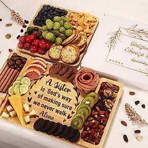 Sister Gifts from Sister, Sister Birthday Gift Ideas, Birthday Friendship Gifts for Sister, Christmas Gifts for Women Bestie BFF Soul Sister Friend, Cheese Board Set