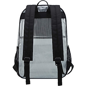 Mygreen Clear Transparent PVC School Backpack/Outdoor Backpack with Black Trim (Black, Large)