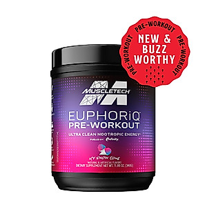 MuscleTech Pre Workout Powder EuphoriQ PreWorkout Smart Pre Workout Powder for Men & Women Caffeine Metabolite Fueled with Paraxanthine ICY Snow Cone (20 Servings)