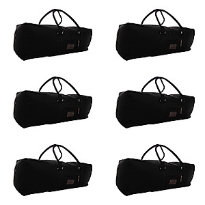 Mount Adams XL Yoga Mat Bag, 26" x 10" x 10", Extra Large Yoga Mat Carrier, Fitness Bags for Exercise Mat, Block, Straps, and Blanket, Canvas Gym Duffle Bag for Workout Accessories, Pack of 6, Black
