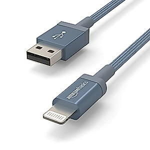 Amazon Basics 2-Pack USB-A to Lightning Charger Cable, Nylon Braided Cord, MFi Certified Charger for Apple iPhone 14 13 12 11 X Xs Pro, Pro Max, Plus, iPad, 6 Foot, Dark Gray