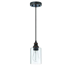 WISBEAM Pendant Lighting Fixture, Hanging Ceiling Lights with E26 Medium Base Max. 60 Watts, ETL Rated, Bulbs not Included, 1-Pack