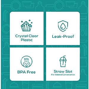 Comfy Package [50 sets] - 16 oz. Crystal Clear Plastic Cups With Flat Lids