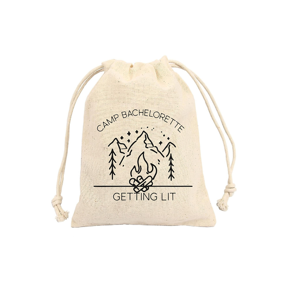 Camp Bachelorette Getting Hitched Gift Bags, Bridal Shower, Bridesmaid Pouches With Drawstring, Party Wedding Favors, Supplies, Decoration - 10 Pcs per Pack (Camp bachelorette getting lit)