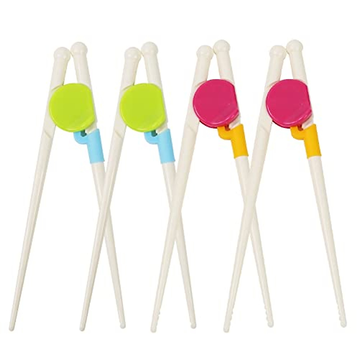 Kidsfantasy 4 Pairs Kid Chopsticks, Training Chopsticks Set Learning Chopstick Detachable for Beginners Children Dishwasher Safe