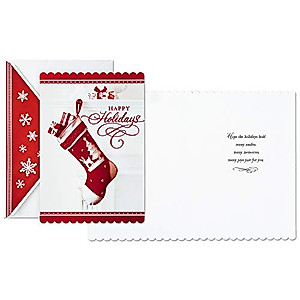 Hallmark Christmas Boxed Card Assortment, Ornament and Stocking (40 Cards with Envelopes and Gold Seals) (1XPX2806)