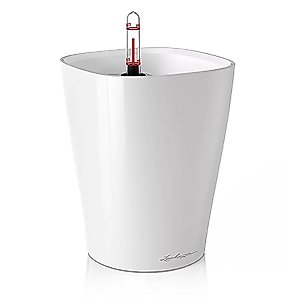 Lechuza 14900 Deltini Self-Watering Planter for Indoor and Outdoor Use, 6" x 6" x 7", White