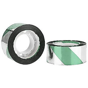 GLOGLOW Reflective Scare Birds Tape, Garden Orchard Accessories Bird Scare Ribbon Reflective Scare Tape Thick for Scare Birds Away(2 Pieces of Green Silver, 80m)