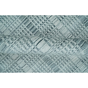 Hand Made Striped Scandinavian Blended Wool Flatwoven Area Rug, Ivory, Silver and Gray, 8X10 | KE2810