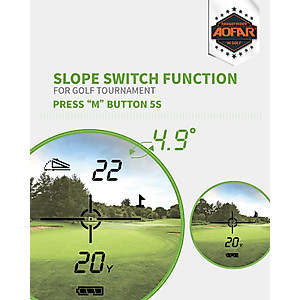 AOFAR GX-2S Golf Rangefinder Slope On/Off, Flag-Lock with Vibration, 600 Yards Range Finder, 6X 25mm Waterproof, Carrying Case, Free Battery, Gift Packaging