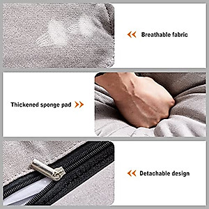 CLIPOP Modern Living Room Accent Chair with Ottoman, Comfy Linen Armchair with Adjustable Backrest(5 Angles), Solid Wood Legs, Leisure Upholstered Single Sofa Chair with Footrest,Grey