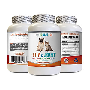 MY LUCKY PETS LLC Dog Joint Supplement - PET Hip and Joint Complex - Dogs and Cats - Natural Vet Approved Formula - Immune Boost - Good for Stiff Joints - Dog glucosamine Pills - 1 Bottle (120 Tabs)