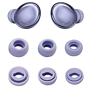 ALXCD Ear Tips Compatible with Galaxy Buds Pro Earbuds, S/M/L 3 Size 3 Pairs Silicone Replacement Eartips Earbuds Tips, Compatible with Galaxy Buds Pro SM-R190, 3 Pairs, Phantom Violet