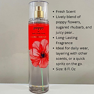 Bath & Body Works Poppy Fine Body Fragrance Mist 8 Fluid Ounce (Poppy)
