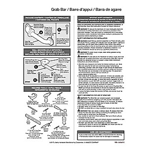 Delta Faucet D5618W Wall Mounted 18" x 1-1/2" ADA Concealed Screw Bath Safety Grab Bar in White