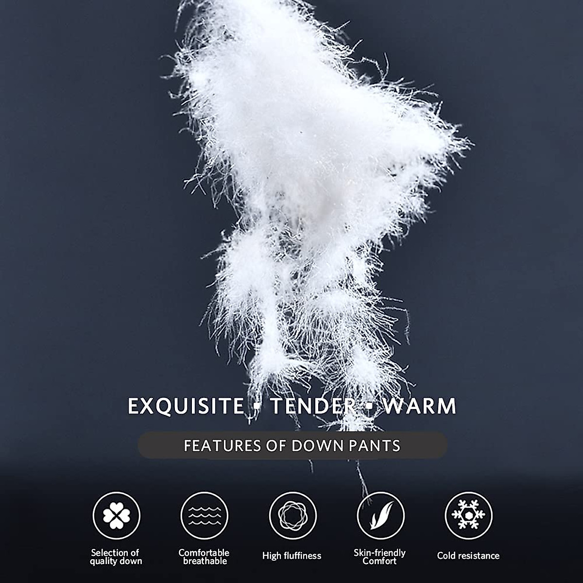 Tapasimme Men's Winter Warm Loose Packable Down Pants Puffer High Waisted Nylon Compression Lightweight Snow Trousers (X-Large, Black)