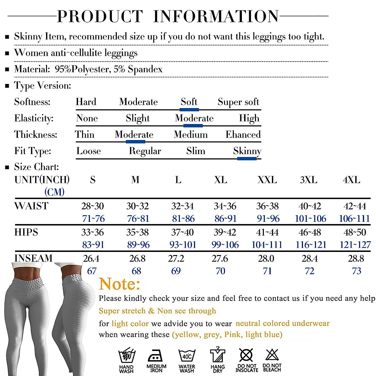 JGS1996 Womens Hidden Scrunch Butt Lifting Workout Leggings High Waist Tummy Control Booty Lift Gym Yoga Pants Tights