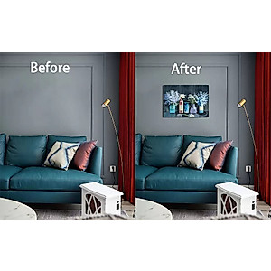 HKDGOKA Bathroom Wall Art - White Flower in Blue Vase Bathroom Decor - Paintings,Modern Canvas Wall Art Decor Artworks Pictures for Living Room Bedroom Kitchen Decoration,12x16 inch