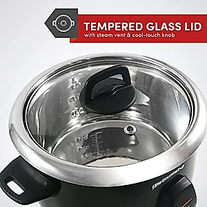 Elite Gourmet ERC2010B Electric Rice Cooker with Stainless Steel Inner Pot Makes Soups, Stews, Porridge's, Grains and Cereals, 10 cups cooked (5 Cups uncooked), Black