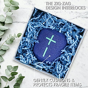 MagicWater Supply Crinkle Cut Paper Shred Filler (4 oz) for Gift Wrapping & Basket Filling - Light Blue