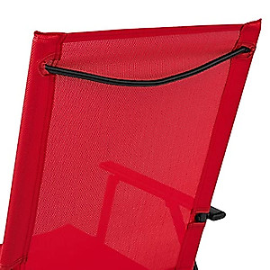 Square Set of 2 Outdoor Patio Steel Sling Folding Chair, Red