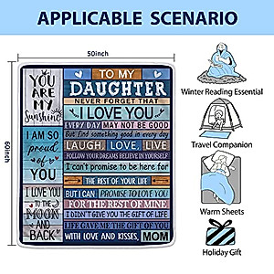 Hexagram Daughter Gift from Mom, Valentines Day Gifts for Daughters, Gifts for Daughter Blanket, Birthday Gifts for Daughter, Daughter Gifts for Birthday Graduation, to My Daughter Blanket 60"X50"