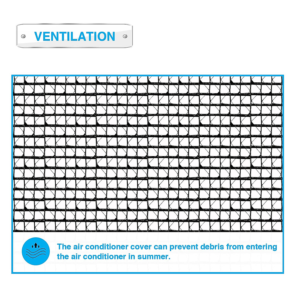 PATIO Outside AC Unit Mesh Cover with Bungee Cords Sturdy Summer Outdoor Air Conditioner Compressor Condenser Top Cover Keep Leaves Debris Out 36''x36''