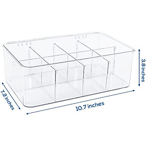 Utopia Home - Tea Bag Organizer - Stackable Tea Bag Storage Box with Clear Top Lid- Tea bag holder For Counter tops, Kitchen Cabinets, Pantry, Sweeteners (Clear)(Pack of 1)