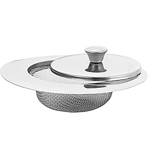 AISIAIUK Kitchen Sink Strainer, 2 PCS,Food Catcher 4.5 inch Diameter, Upgrade with lid, Mesh Stainless Steel. Wide Rim Perfect for Most Sink Drains.